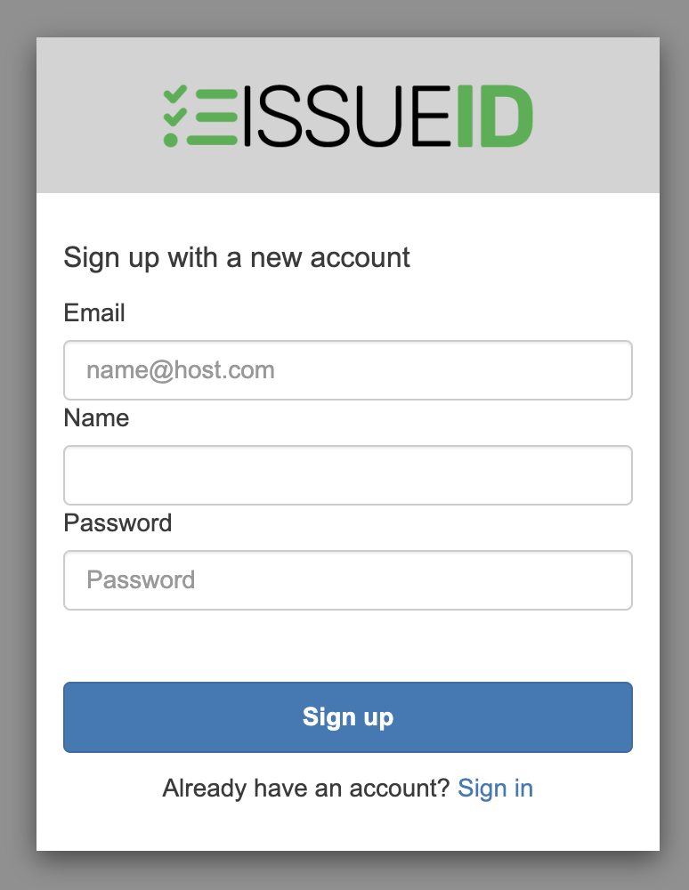How to Sign Up - IssueID